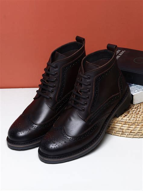 Buy Teakwood Leathers Men Brown Solid Leather Boots Boots For Men