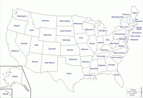 Printable Us Map With States