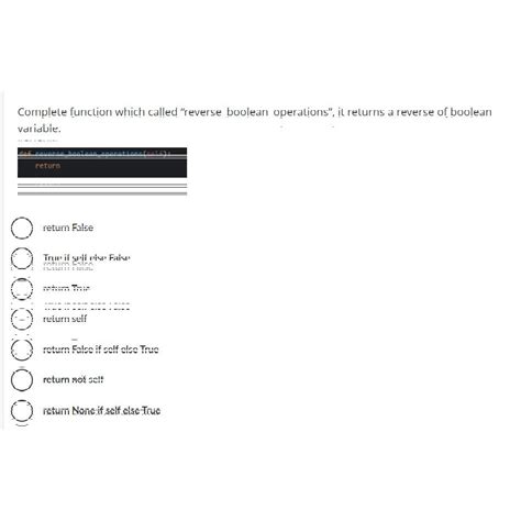 solved complete funclion whịch called reverse boolean