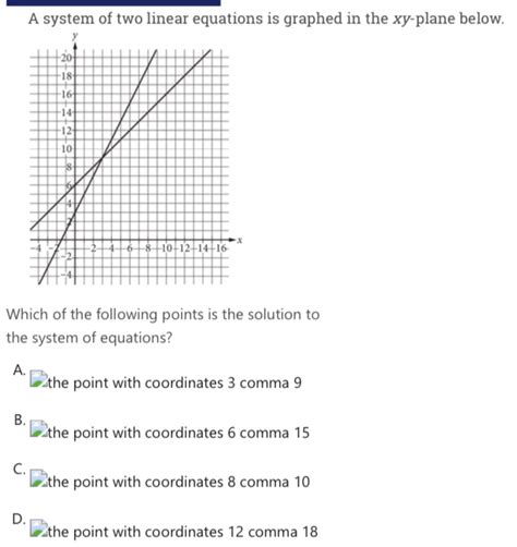 solved a system of two linear equations is graphed in the xy plane
