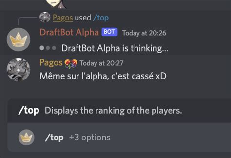 Bug Top Ne Répond Plus · Issue 1644 · Draftbot A Discord Adventure