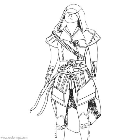 Assassins Creed Coloring Pages Ezio And Logo
