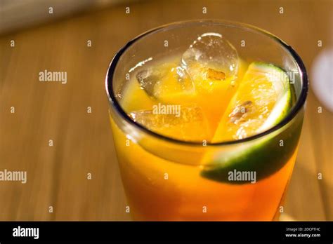 A Glass Of Cocktail Drink At A Ba In Boracay Island Philippines Stock