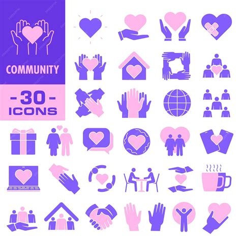 Premium Vector Community Icon Set Flat Style Community Icon