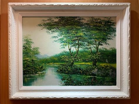 湖畔山水油畫 鄉村風景畫 風景畫 植物畫 花朵畫 油畫 水彩畫 畫 Yahoo拍賣