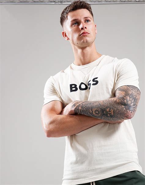 Boss Rn T Shirt Open White Terraces Menswear
