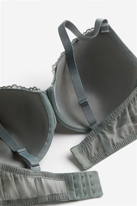 Padded Underwire Lace Bra Gray Ladies Handm Us