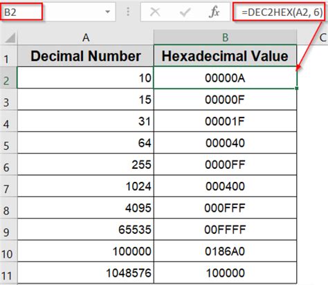 How To Convert Decimal Values To Hexadecimal In Excel Excel Insider