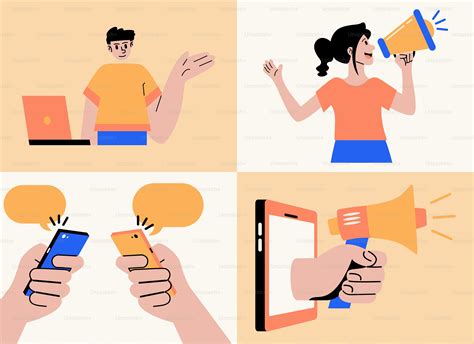 핸드폰과 메가폰을 들고 있는 사람 벡터 Unsplash의 디지털 마케팅 이미지