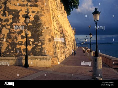 City Wall Stone Wall Paseo De La Princesa Old San Juan San Juan