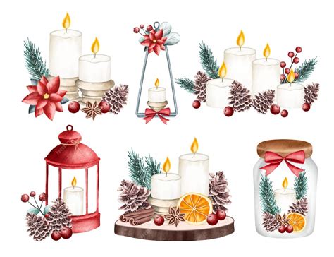Premium Vector Watercolor Illustration Set Of Advent Candles With
