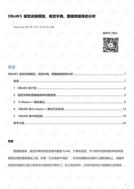 dbow3视觉词袋模型详解：从原理到实战应用 csdn文库