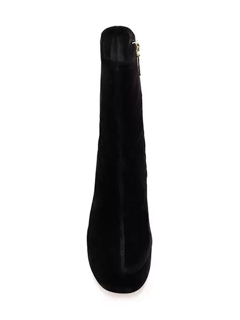 Shop Larroudé Dolly 115mm Stretch Velvet Booties Saks Fifth Avenue