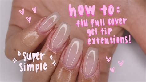 How To Builder Gel Fill On Full Cover Gel Tip Nails Youtube