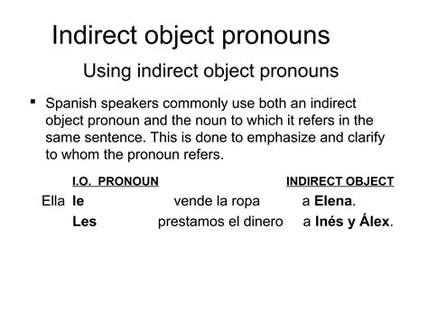 Indirect Object Pronoun Ppt Indirect Object Pronoun Ppt