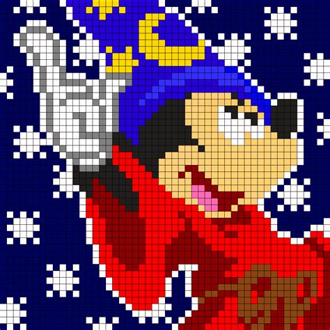 Winking Mickey Mouse Perler Kandi Pattern Pixel Art Mickey Pixel Art Images And Photos Finder