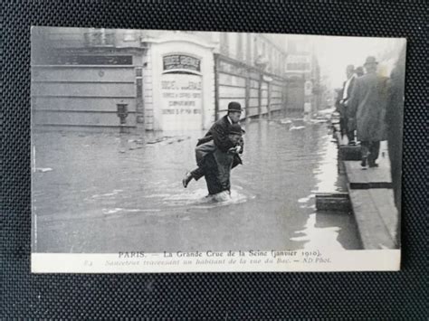 CPA PARIS La Grande Crue De La Seine Rue Du Bac Janvier EUR PicClick FR