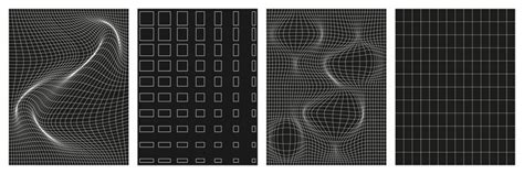 Set Of Geometry Wireframe Grid Backgrounds Vector Image