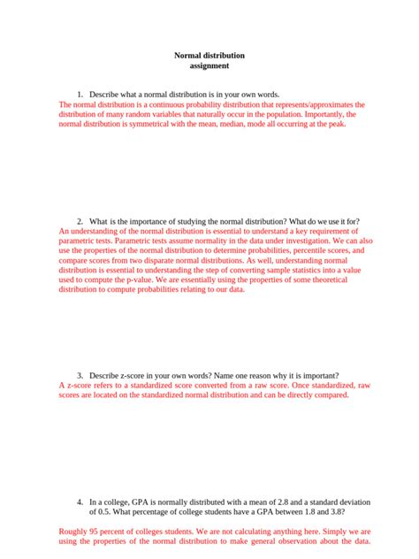 Understanding Normal Distribution Concepts Pdf