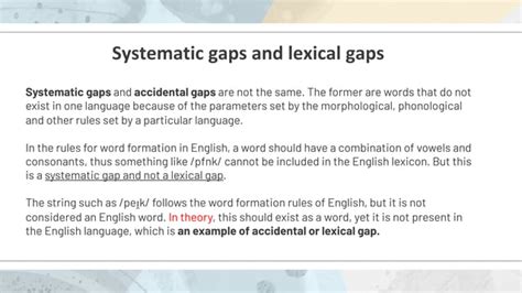 Lexical Gapspdf Lexical Gaps Lexical Gaps Ppt