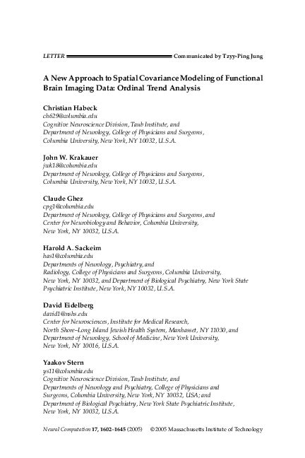 Pdf A New Approach To Spatial Covariance Modeling Of Functional Brain