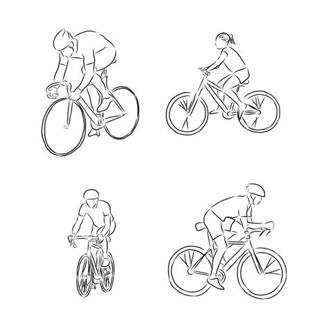 Premium Vector Bicyclist Rider Man With Bike Isolated On Background