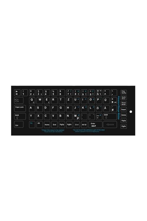 Brs Almanca Klavye Etiketi Çıkartma Harf Sticker Pvc Almanca Q Fiyatı