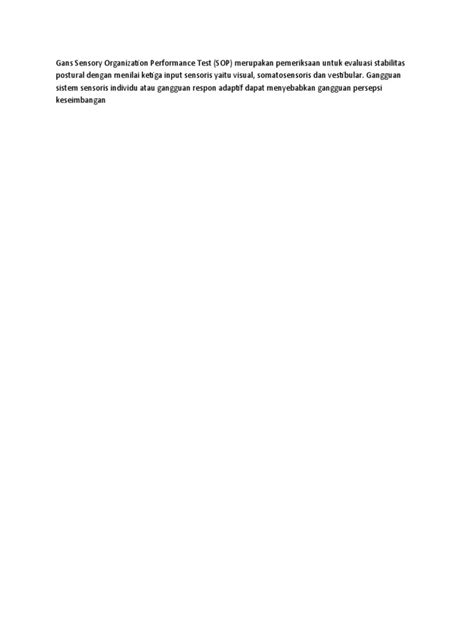 Gans Sensory Organization Performance Test Pdf