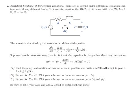 Solved 2 Analytical Solutions Of Differential Equations