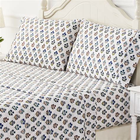 Printed Cotton Percale Sheets Mélange Home