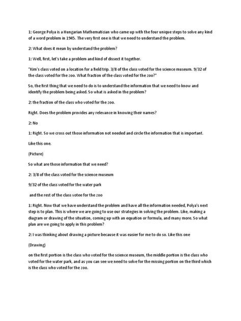 polya s four step problem solving method understanding planning