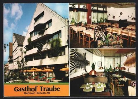 Ak Bad Urach Schwäb Alb Der Gasthof Traube Mit Innenansichten