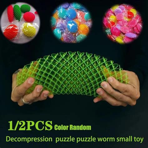 12pcs Worm Unpacking Morphing Worm Big Fidget Toy Fidget Worm Six
