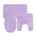 Mainstays Basic 3 Piece Polyester Bath Rug Set 20x32 Rug Contour