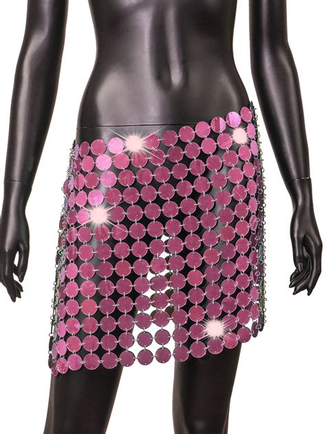 Mini jupe sexy transparente à paillettes en métal pour femmes micro