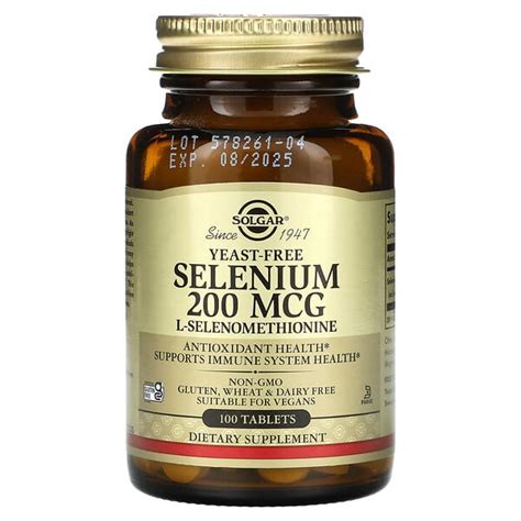 Solgar Selenium Yeast Free 200 Mcg 100 Tablets