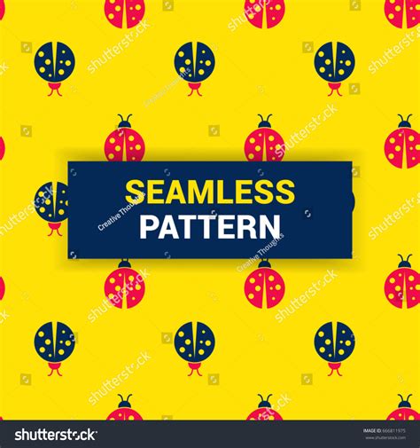 Seamless Pattern Design Yellow Background Blue Stock Vector Royalty