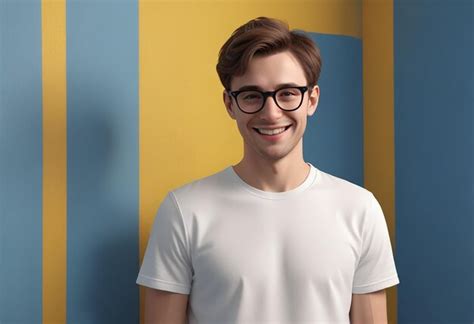 A Man Wearing Glasses And A White Shirt Smiles For The Camera Premium