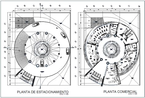Parking And Commercial Plan Of High Rise Building Dwg File Cadbull