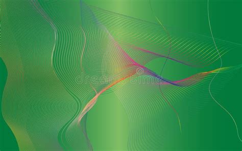 Featuring Colorful Wavy Lines On A Gradient Green Background Stock Illustration Illustration