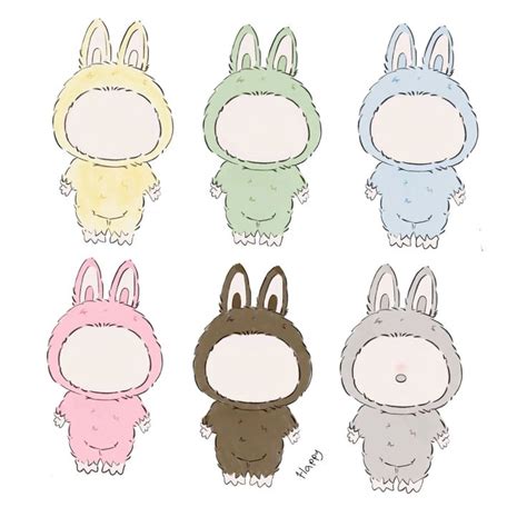 Labubu Templet Paper Doll Template Album Cover Wallpaper Collage