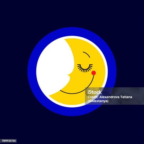 수면 달 로고 격리 벡터입니다 아기를위한 아이콘과 기호 아이들을위한 좋은 밤 개념 귀여운 미소 잠자는 초승달 로고 타입 디자인 서명 스티커 또는 인쇄 0명에 대한 스톡 벡터