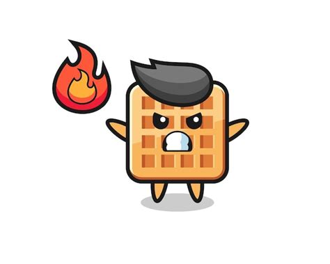 Premium Vector Waffle Character Cartoon With Angry Gesture Cute Design