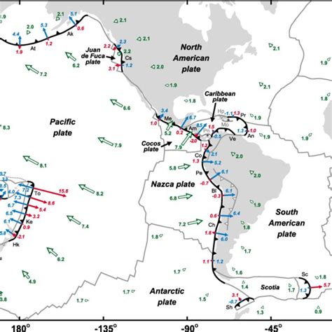 Global Map Illustrating The Major Subduction Zones On Earth For Which