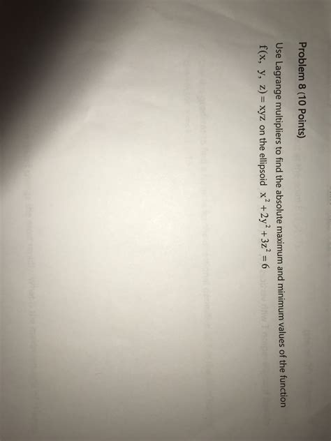 solved use lagrange multipliers to find the absolute maximum