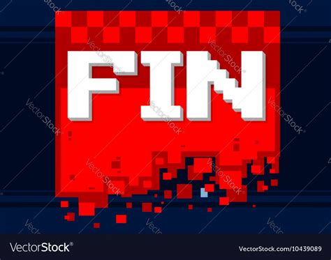 Pixel Art Fin Icon On Red Background Royalty Free Vector
