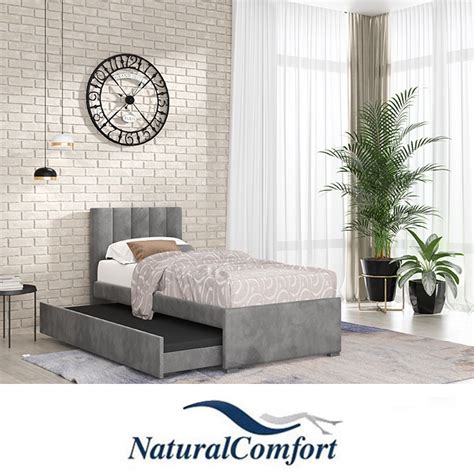 מיטה מרופדת עם מיטת חבר נגררת דגם פריס