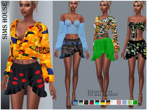 The Sims Resource Mini Skirt With Rouches