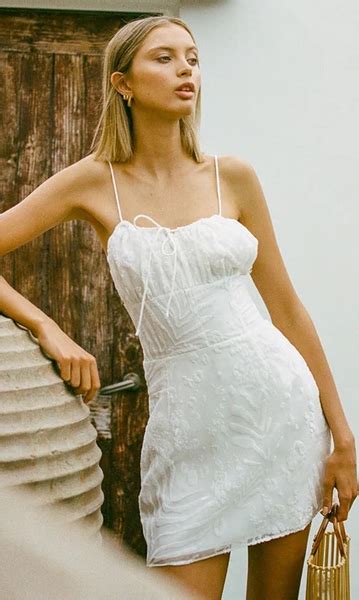 Minimal White Slip Mini Dress Gabi Swimwear