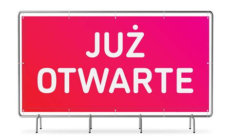 Już otwarte baner gotowy do powieszenia Drukarnia SODA Druk